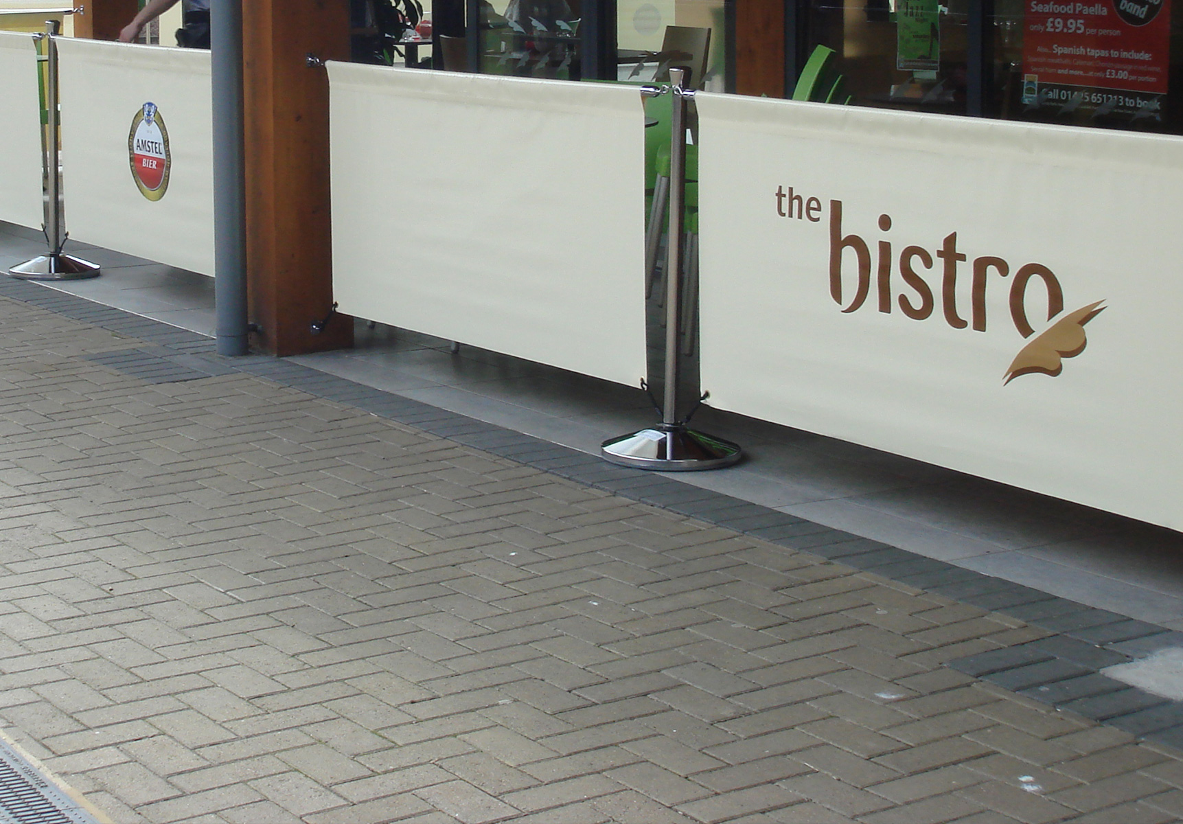 Hotel and Café Promotional Barriers for outdoor spaces
